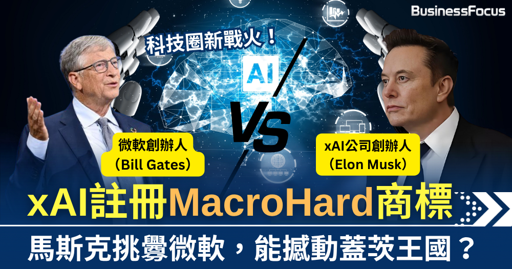 馬斯克挑釁微軟！xAI註冊「MacroHard」商標 能撼動蓋茨王國？